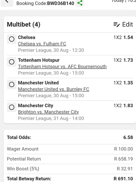 Betway Soccer Betting Codes and Tips For Today - The Gambler