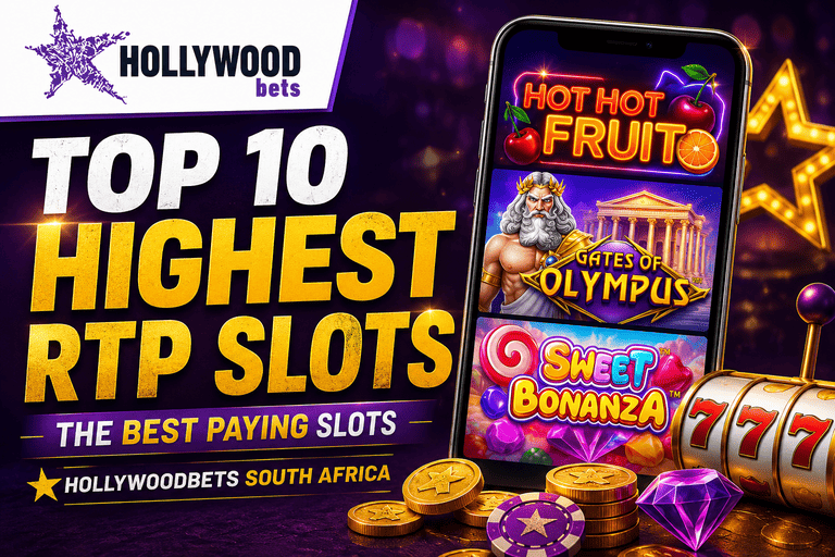 Top 10 Highest RTP Slots on Hollywoodbets South Africa - The Gambler